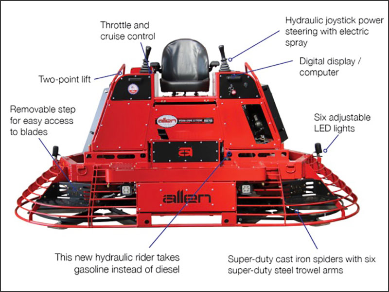 Allen Engineering Unveils HDX705 Hydraulic Riding Trowel