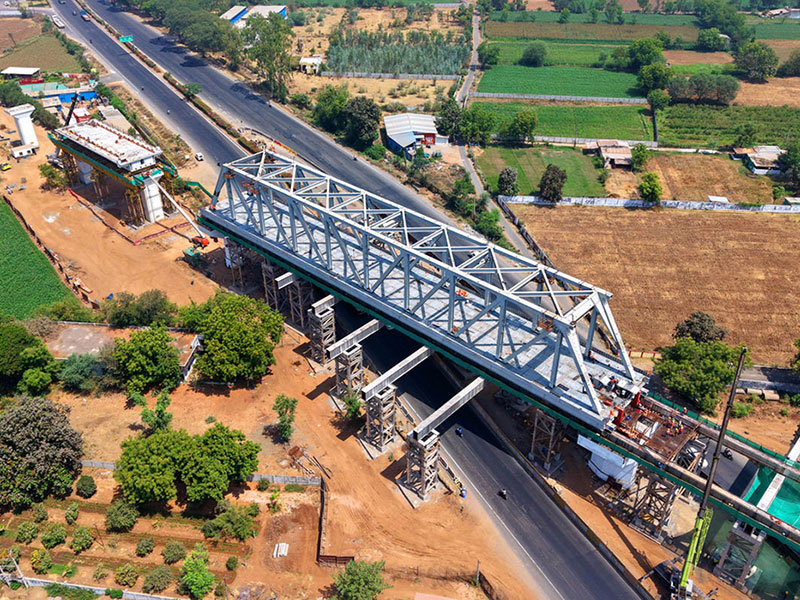 First 100m Steel Span for Bullet Train Corridor Launched Over NH-48 in ...